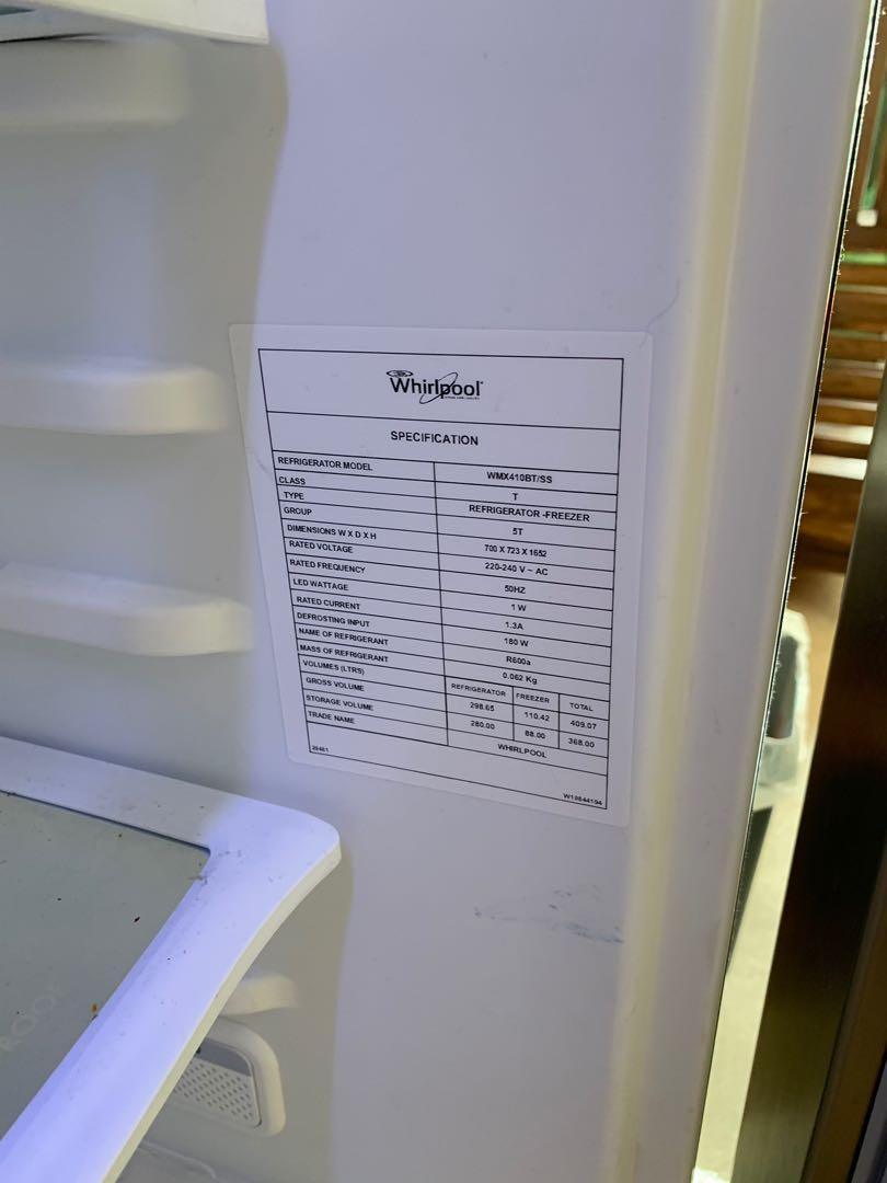 Whirlpool 6th Sense Intellifresh Fridge, TV & Home Appliances, Kitchen ...