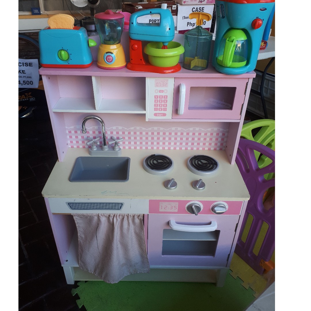 Wooden Kitchen Set with accessories!!, Babies & Kids, Infant Playtime ...