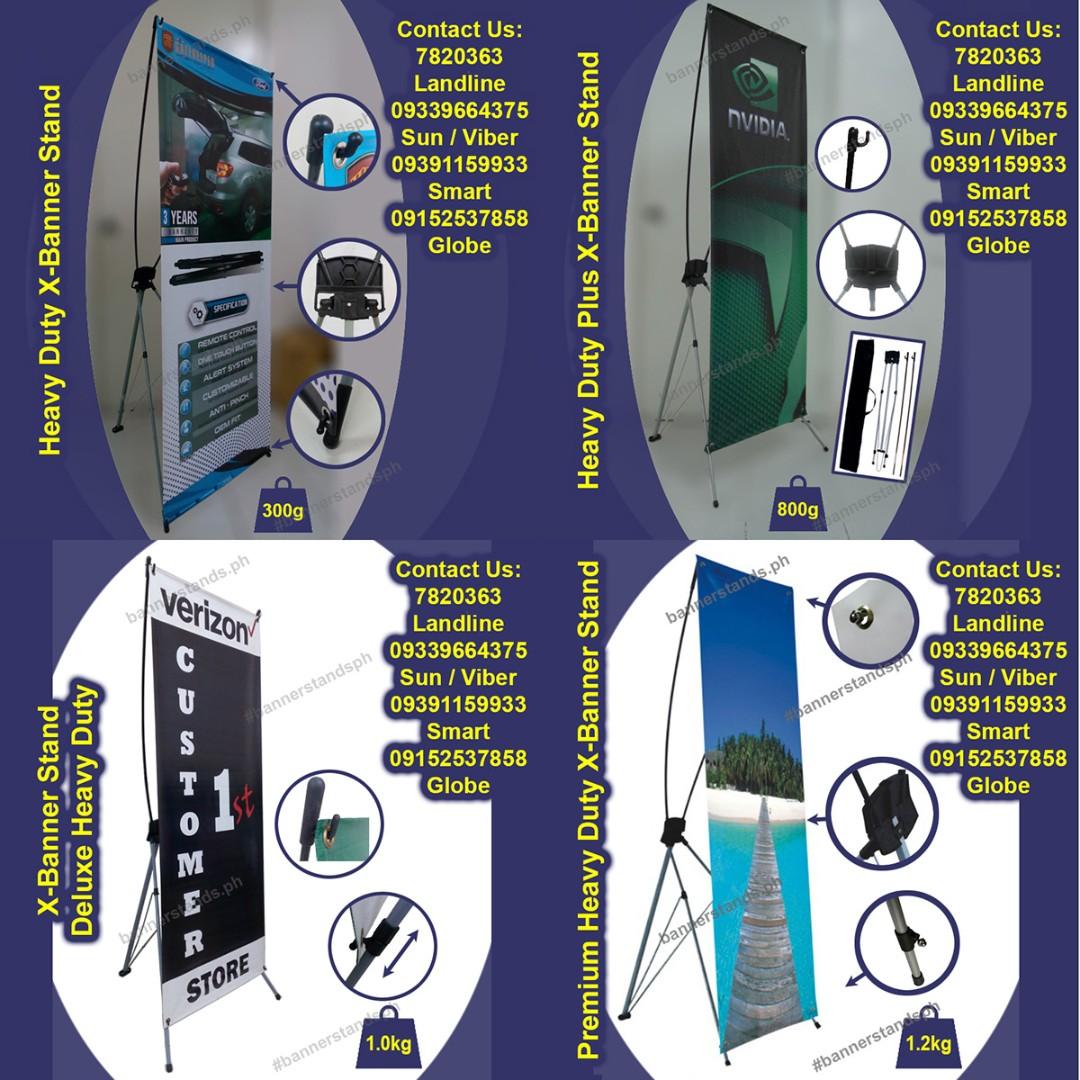 X Banner Stand Indoor Outdoor Tarpaulin Tarp Standee XBanner Tripod ...