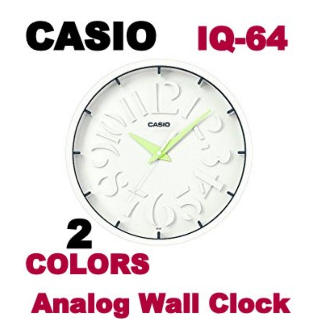Casio IQ-64 Analog Wall Clock ..2 COLORS, Furniture & Home Living, Home ...