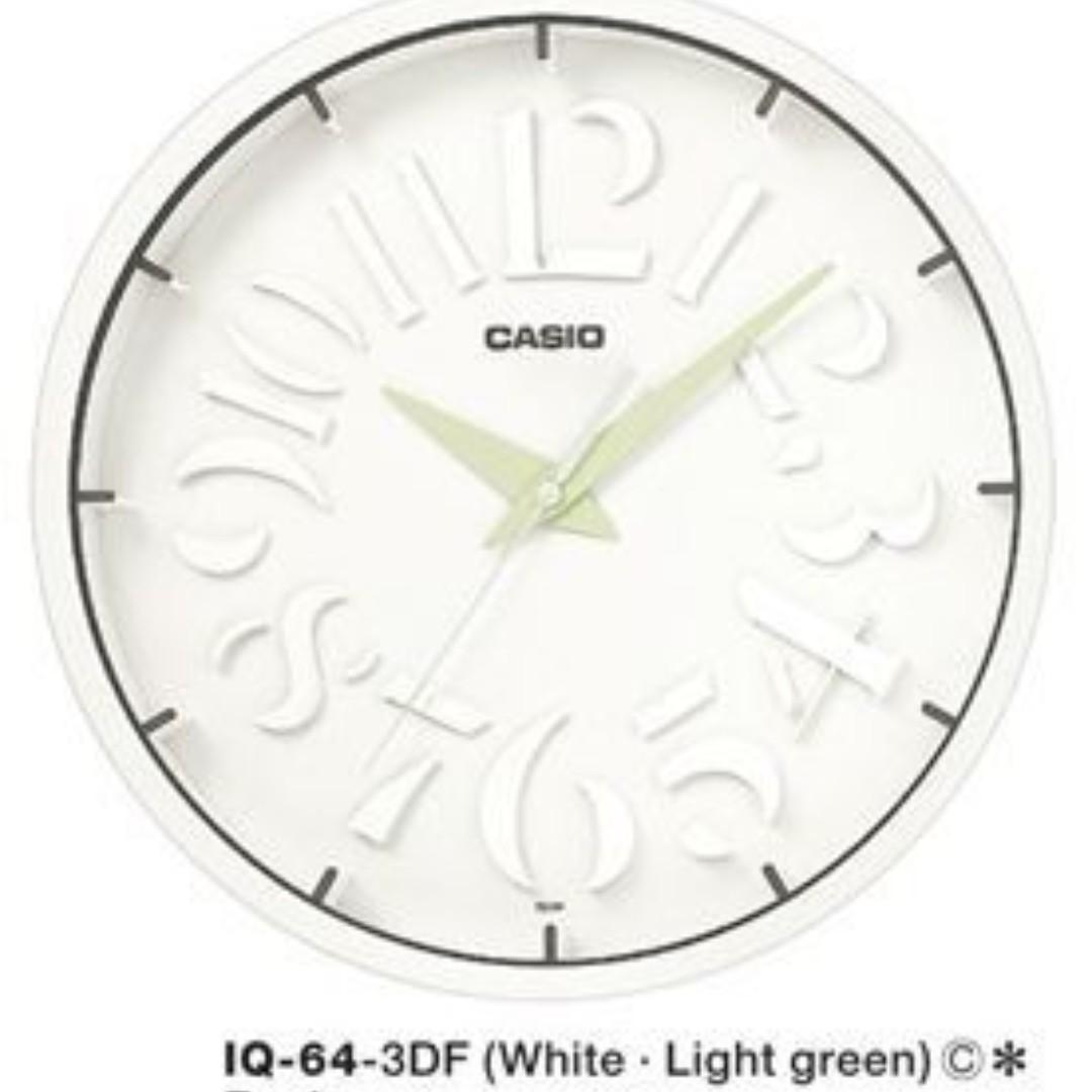 Casio IQ-64 Analog Wall Clock ..2 COLORS, Furniture & Home Living, Home ...