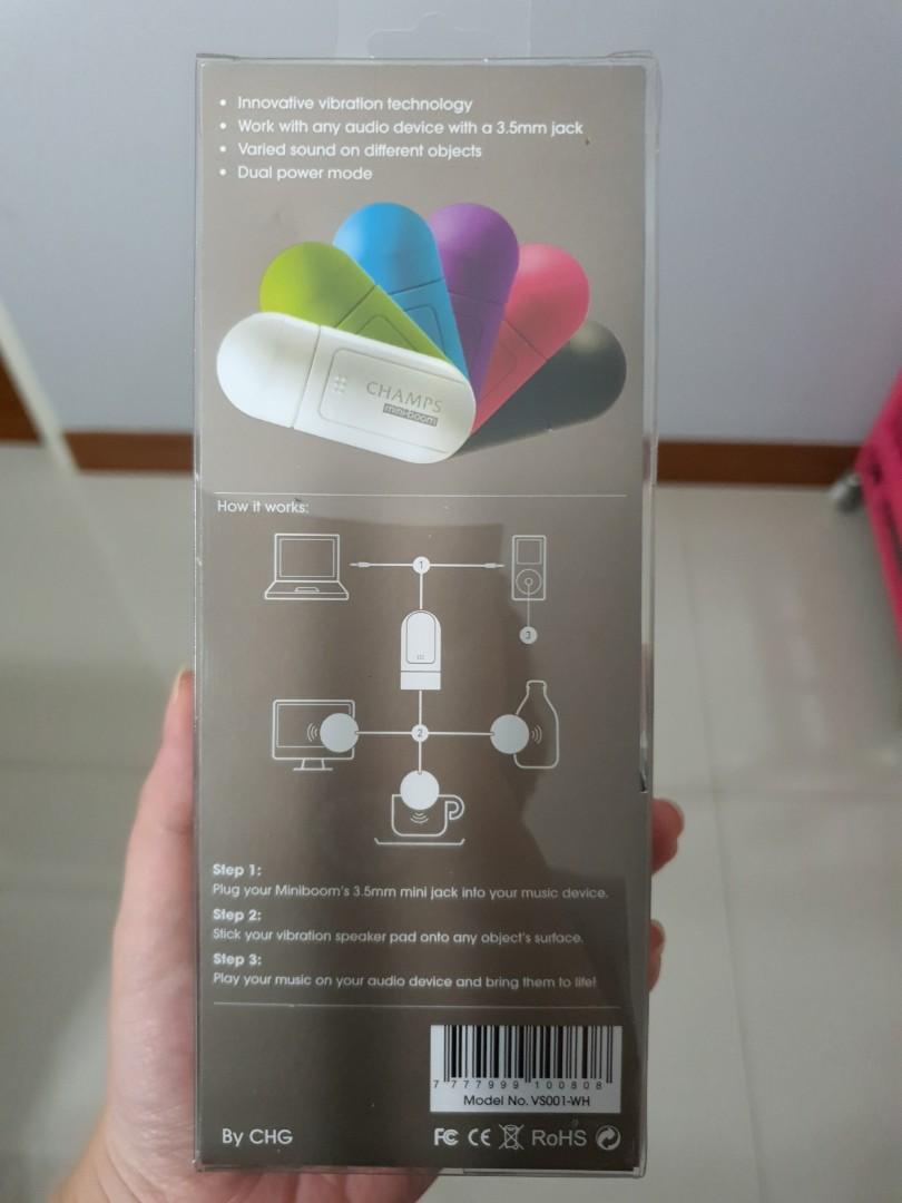 Champs Mini-Boom Vibration Speaker, Audio, Other Audio Equipment on ...