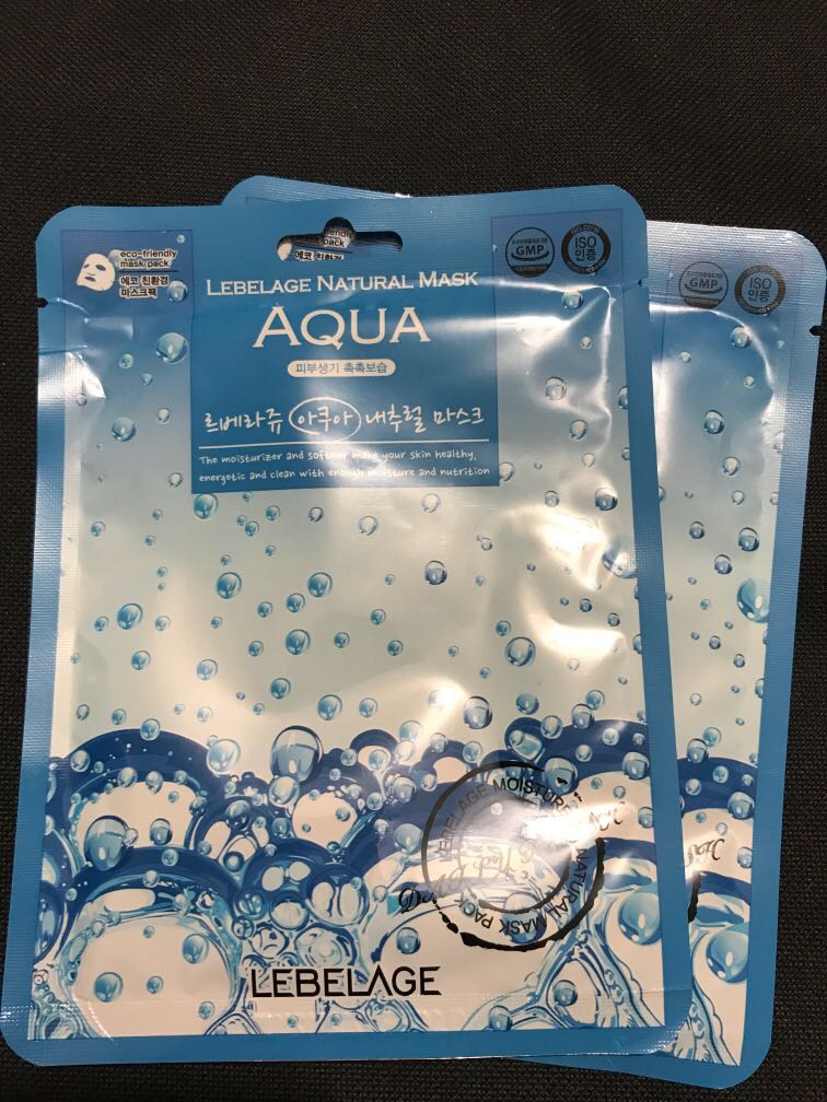 Lebelage aqua natural face mask #MRTSerangoon, Beauty & Personal Care ...