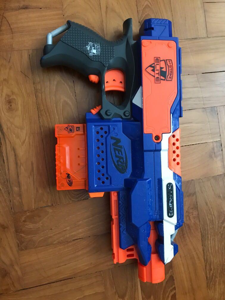 Nerf Gun stryfe with attachments and bandolier, Hobbies & Toys, Toys ...