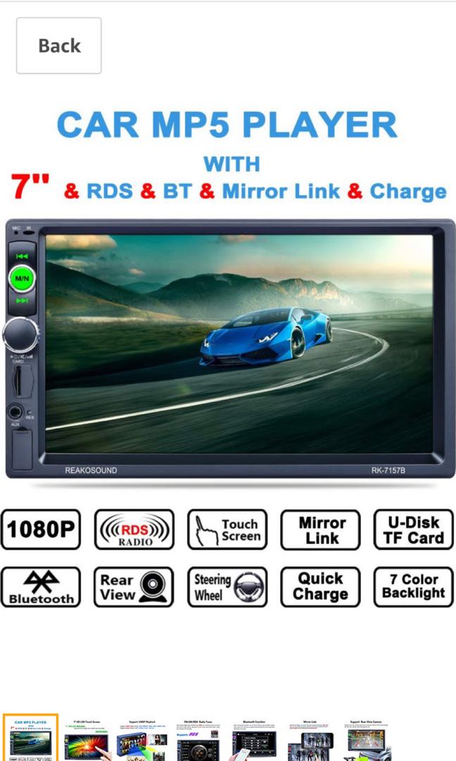 REAKO sound car mp5 player RK-7157B, Audio, Portable Music Players on ...