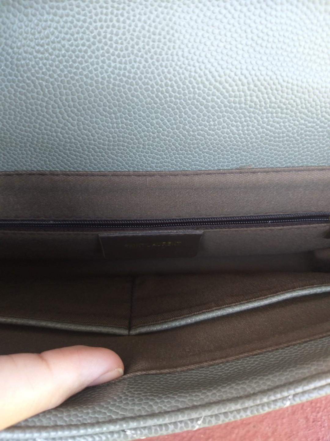 YSL GRAY CAVIAR LEATHER ENVELOPE BAG 2WAY, Women's Fashion, Bags ...