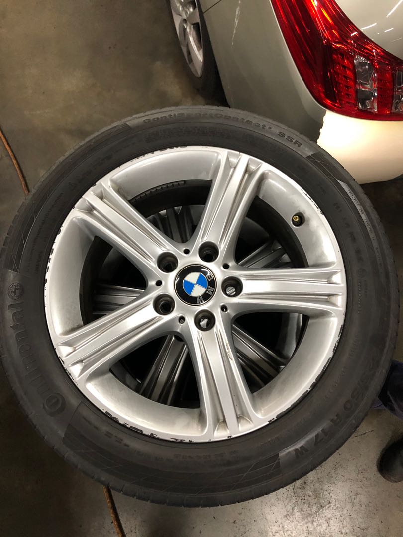 BMW F30 17inch original wheels(included tyres), Car Accessories, Tyres ...