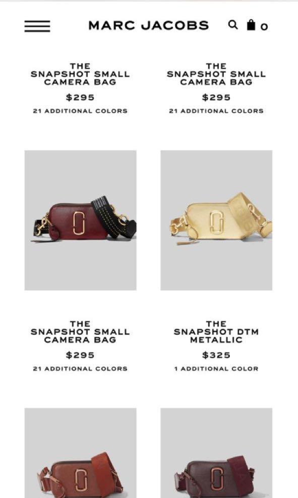 Marc Jacobs Snapshot original Gold, Barang Mewah, Tas & Dompet di Carousell