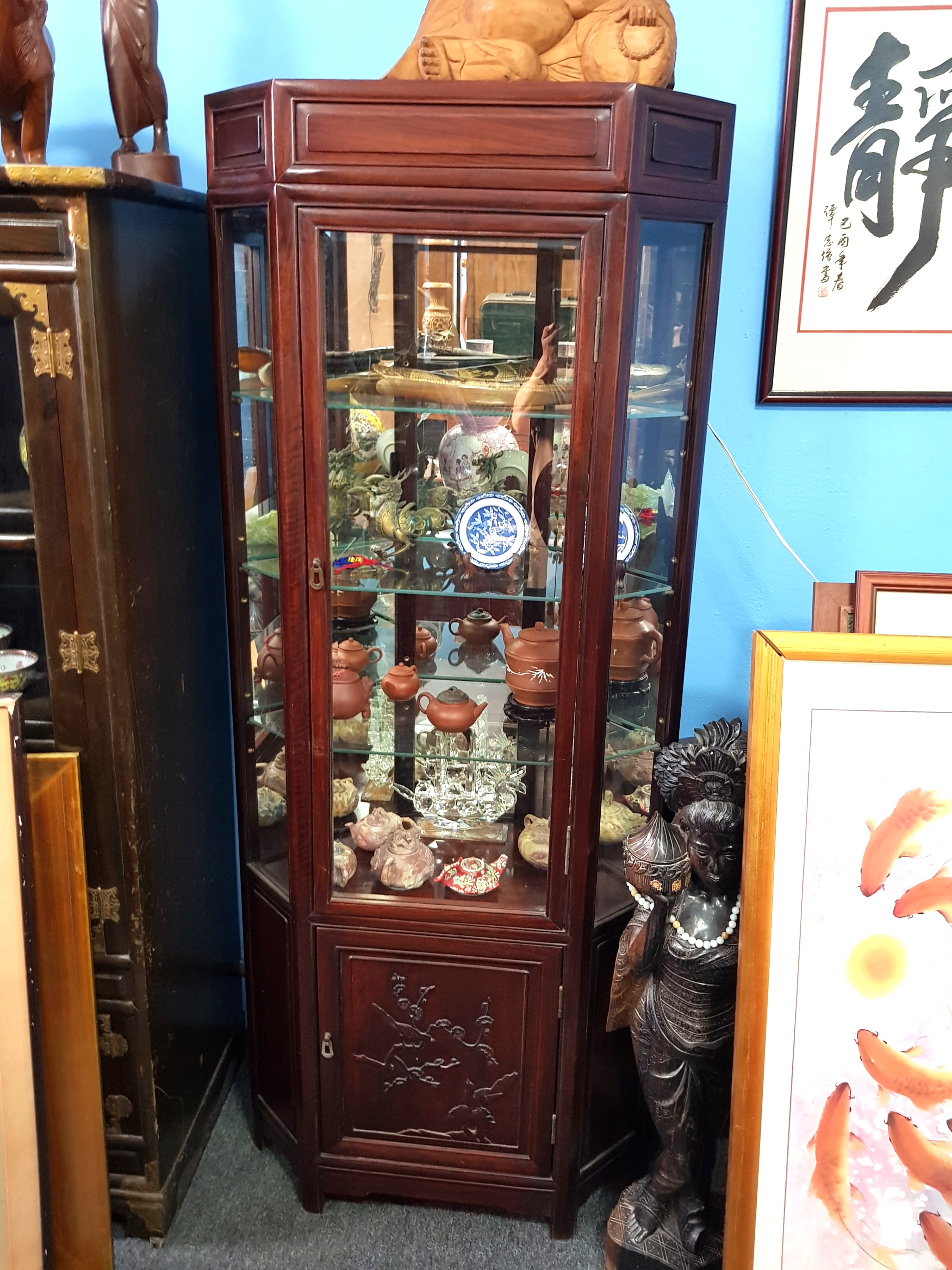 Rosewood Display Cabinet. 6ft, Furniture & Home Living, Furniture ...