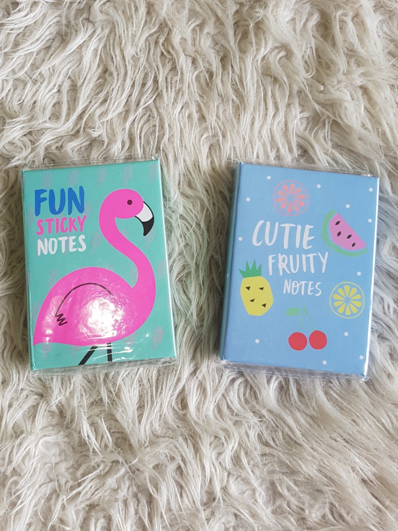 Sticky Note Set - Fruit & Flamingo, Everything Else, Others on Carousell