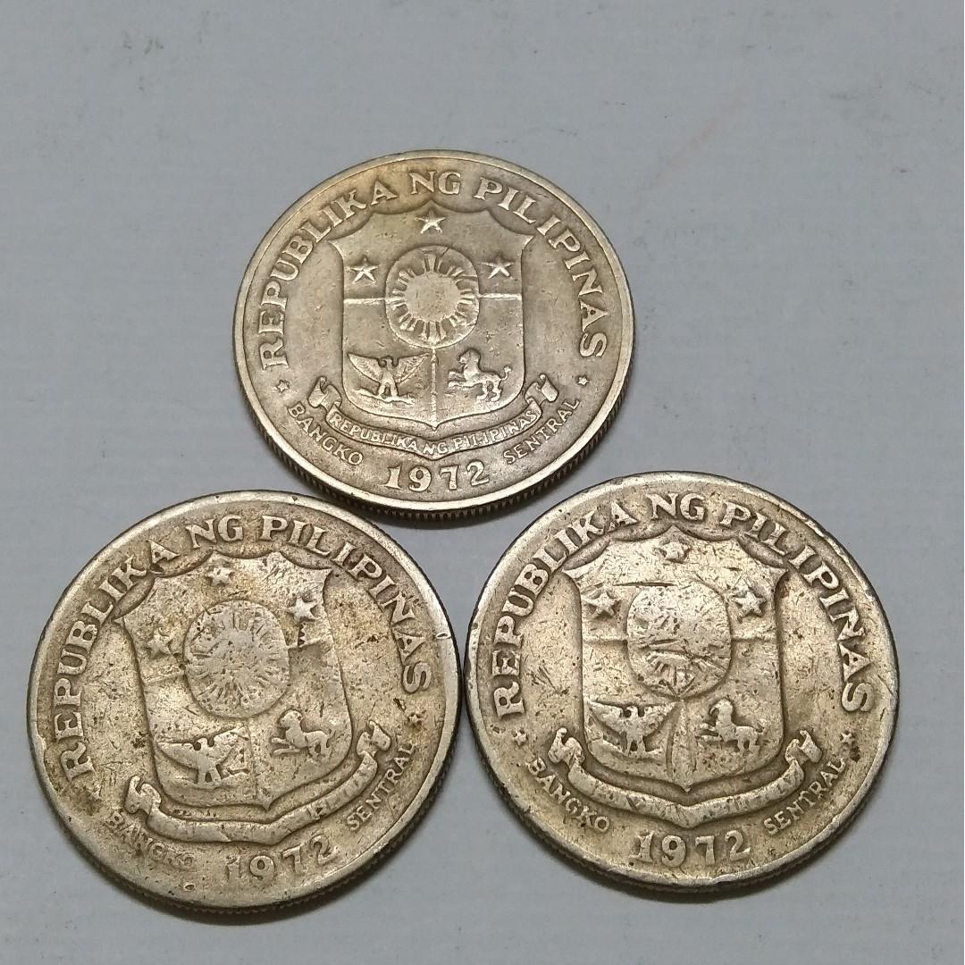 Vintage Philippines Jose Rizal 1 Piso Coin 1972 (3 coins), Hobbies ...