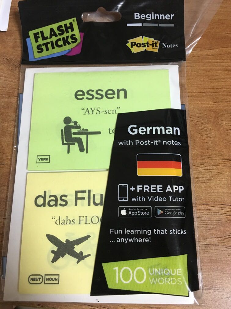 Beginner Learn german case post it notes, Hobbies & Toys, Books ...