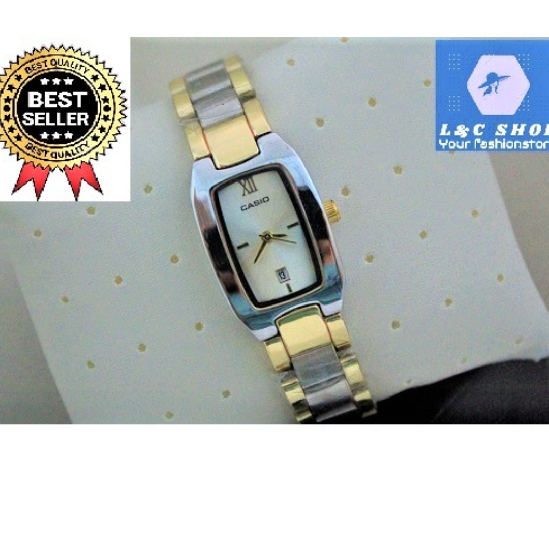 Casio LTP-1370 Analog Two Tone w/calendar display Womens Watch, Women's ...