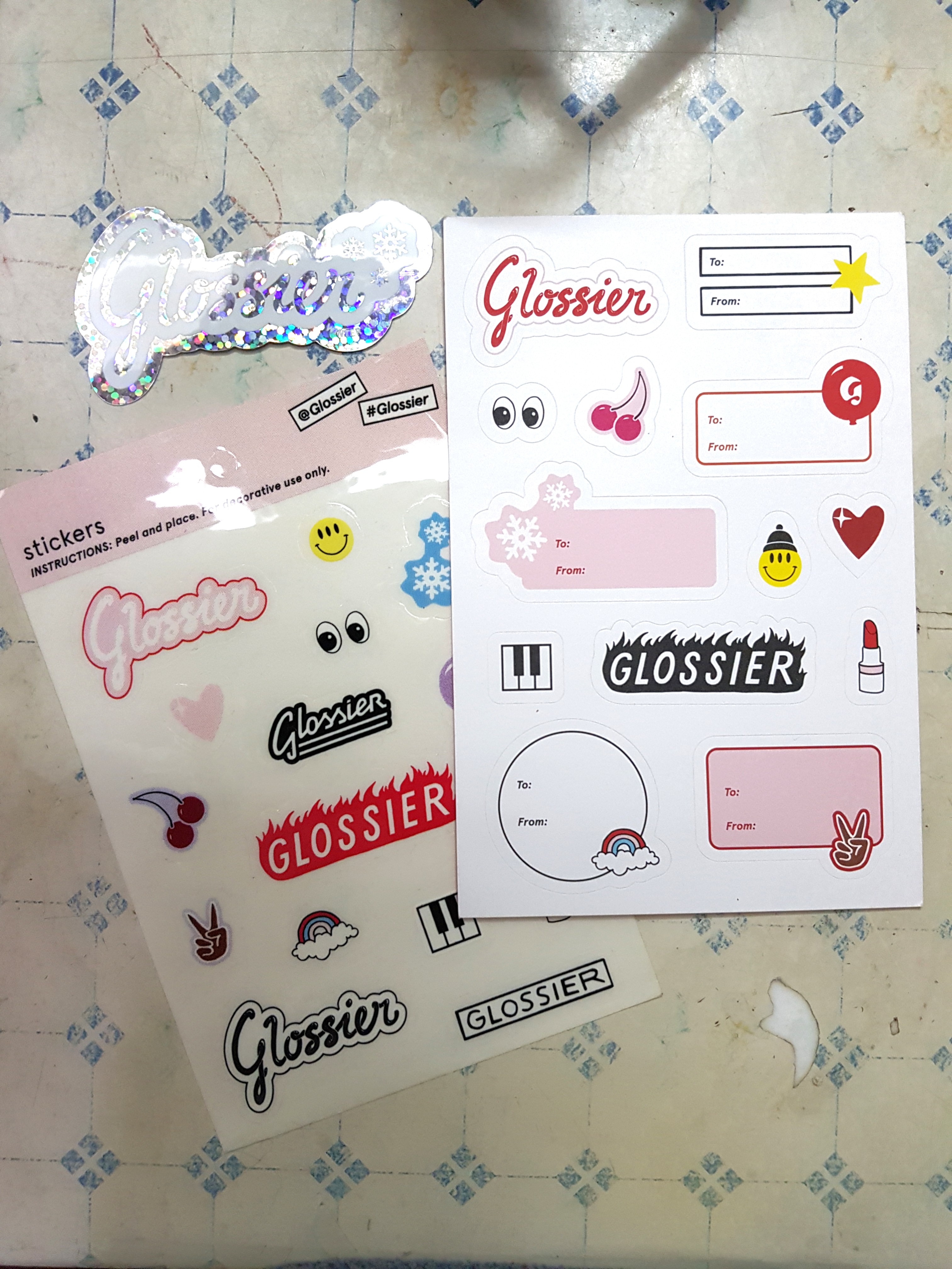Glossier Stickers Limited Edition, Beauty & Personal Care, Face, Face ...