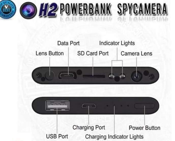 H2 Night Vision Power Bank Spy Hidden Pinhole Camera, Furniture & Home ...