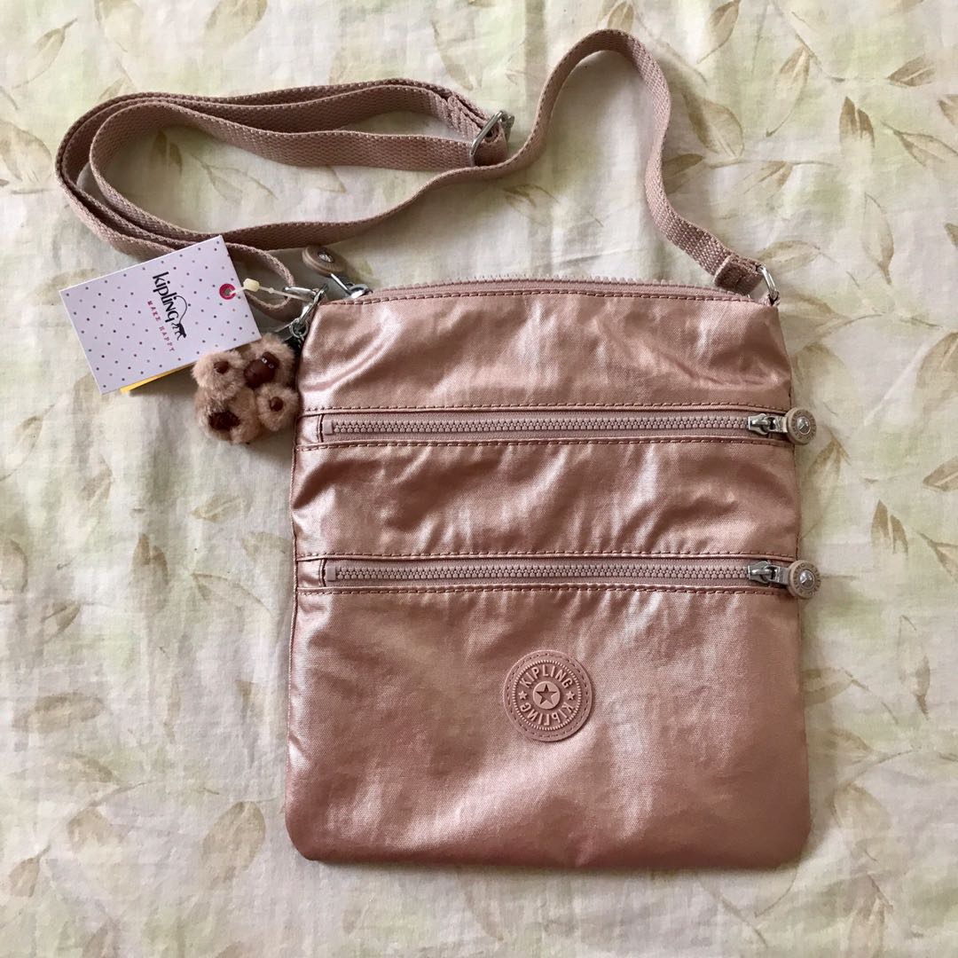 Kipling Rose Gold Metallic bag, Women's Fashion, Bags & Wallets, Cross ...
