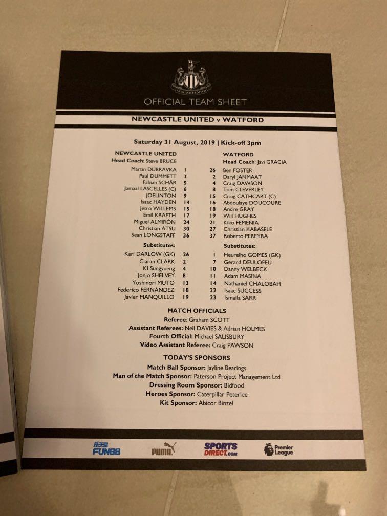 Newcastle Matchday programme 2019 issue 4, Everything Else on Carousell