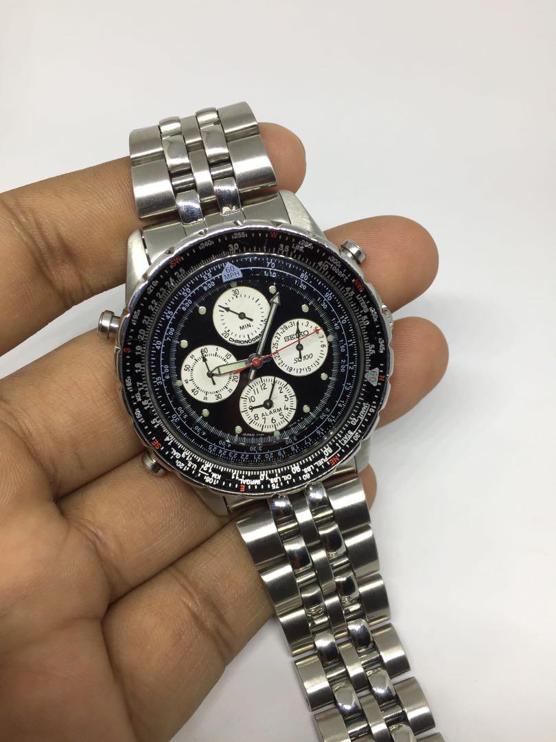 Rare seiko flightmaster pilot quartz reverse panda, Men's Fashion ...