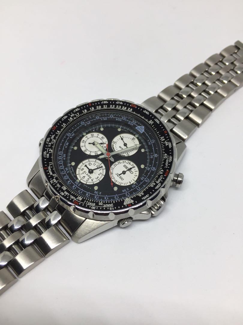 Rare seiko flightmaster pilot quartz reverse panda, Men's Fashion ...