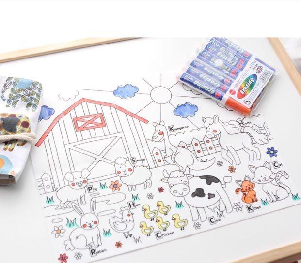 Reusable Silicone Coloring Mat, Babies & Kids, Infant Playtime on Carousell