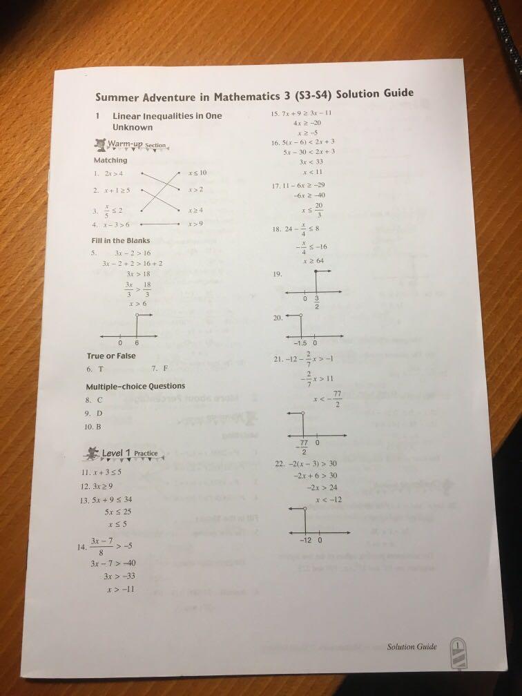 Summer Adventure in Mathematics 3 (S3-S4) Solution Guide & Answer, 興趣及 ...