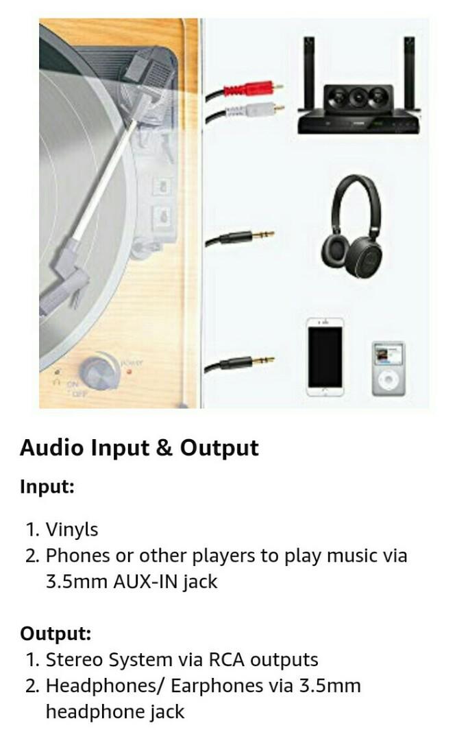 Vintage Retro Wooden Turntable Vinyl Plaka Record Player, Audio ...