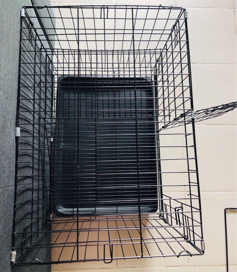 Foldable 2 tier black cage, Pet Supplies, Homes & Other Pet Accessories ...