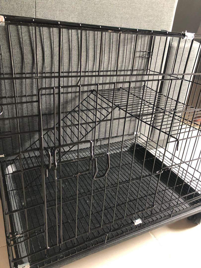 Foldable 2 tier black cage, Pet Supplies, Homes & Other Pet Accessories ...