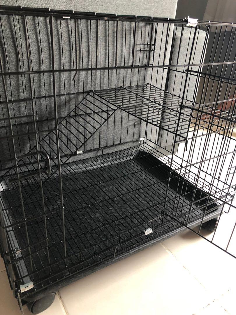 Foldable 2 tier black cage, Pet Supplies, Homes & Other Pet Accessories ...
