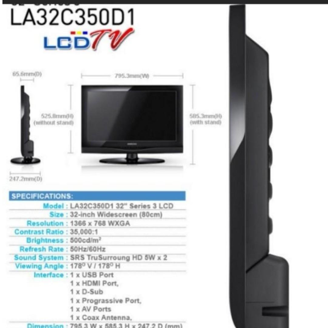 32-inch SAMSUNG LA32C350D1 Wide HD LCD TV Series 3, TV & Home ...
