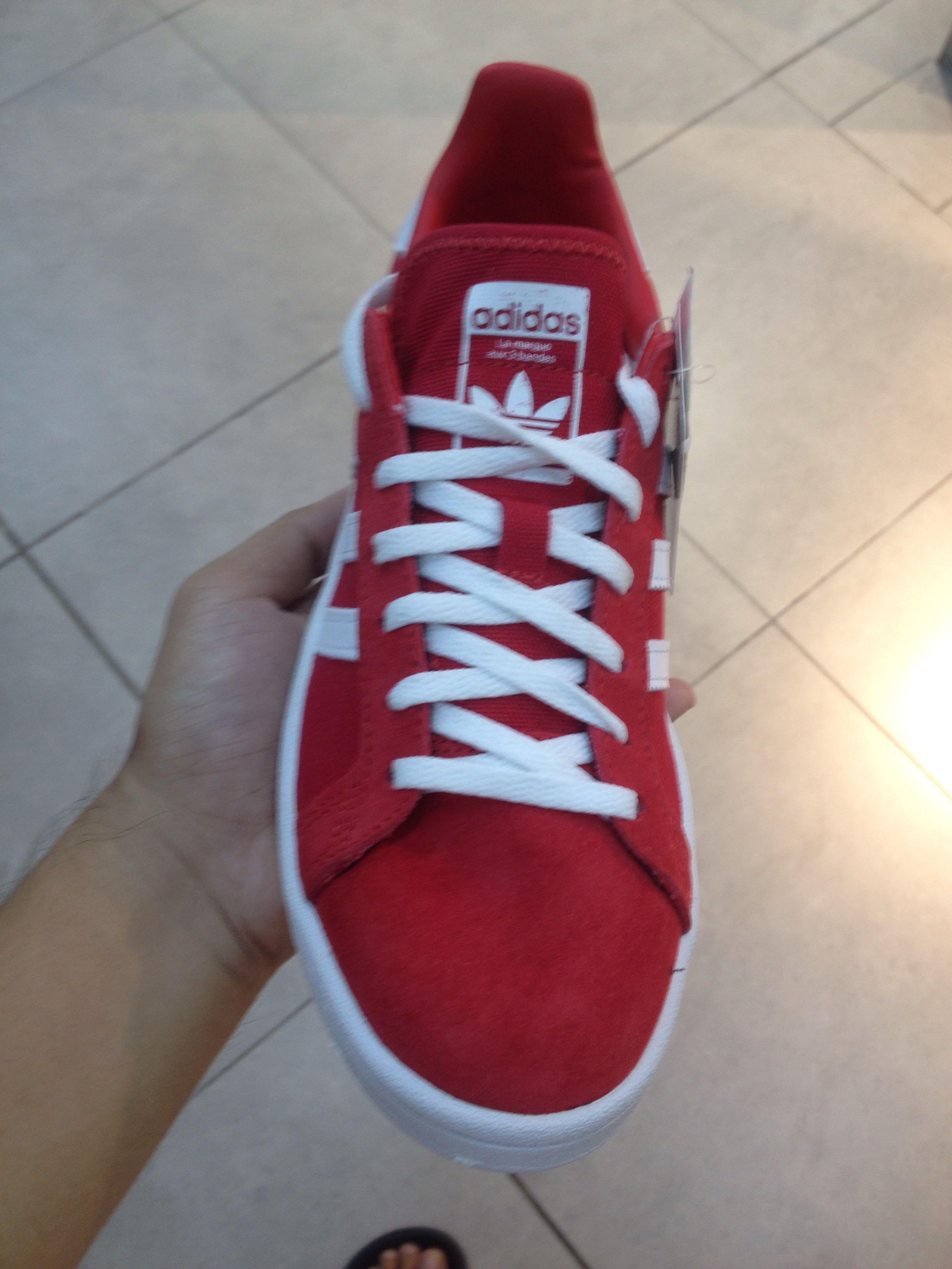 Adidas Campus Red White Shoes, Men's Fashion, Footwear, Sneakers on ...