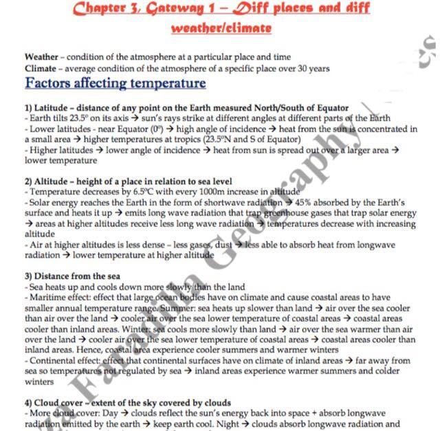 Geography notes (O levels), Books & Stationery, Textbooks, Secondary on ...