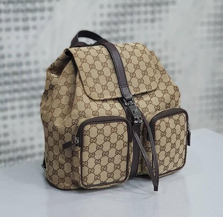 GUCCI LOGO BACKPACK, Luxury, Bags & Wallets on Carousell
