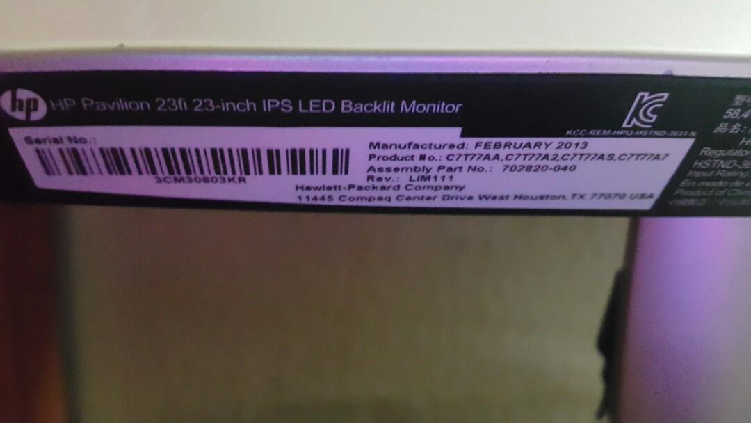 HP Pavilion 23fi IPS, Computers & Tech, Parts & Accessories, Monitor ...
