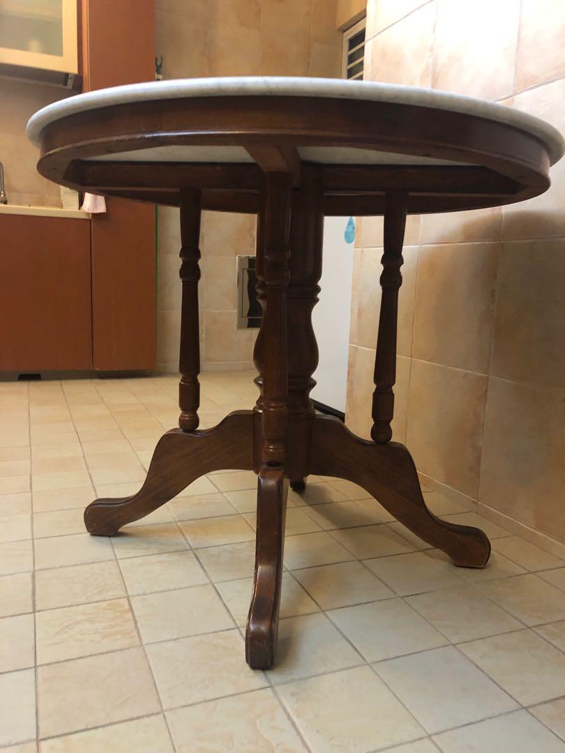 Kopitiam Marble Table, Furniture & Home Living, Furniture, Tables ...