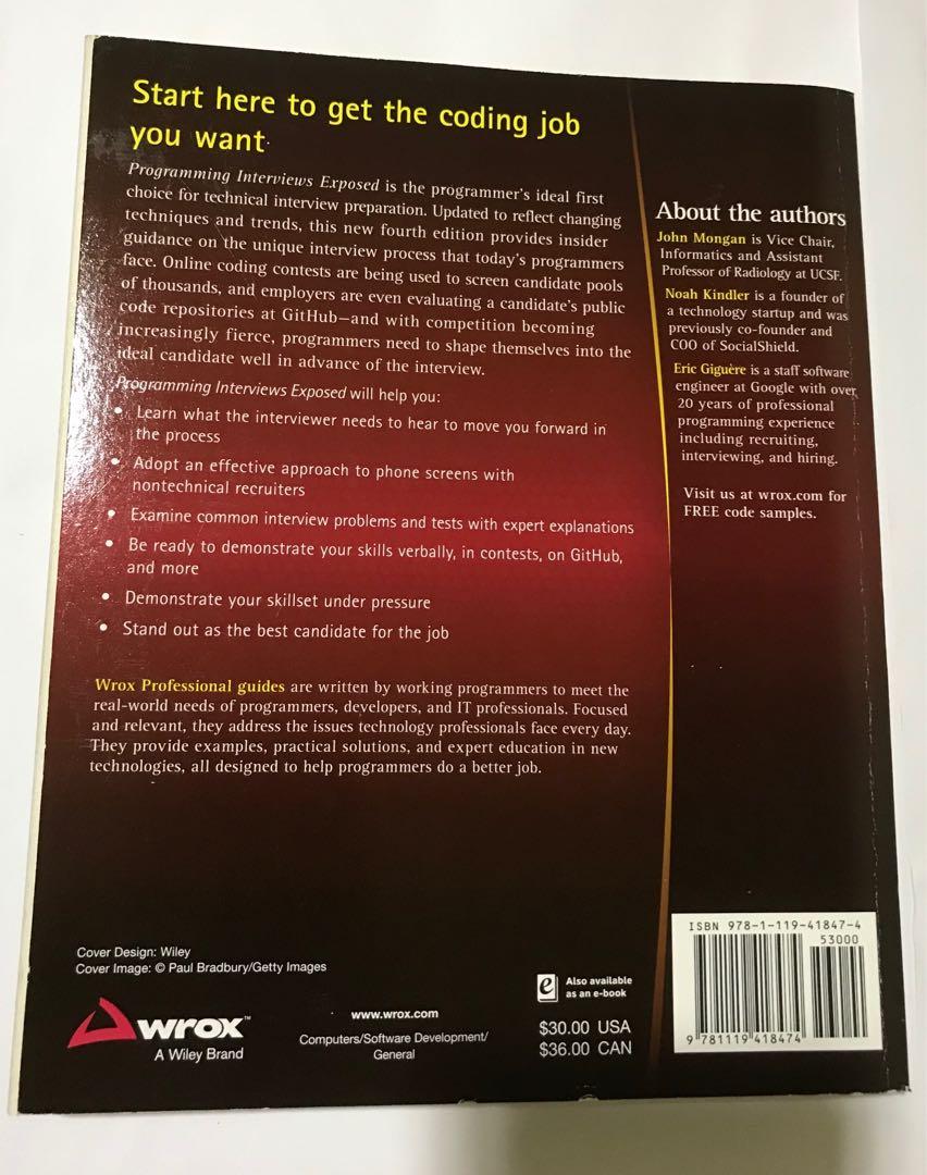 Programming Interviews Exposed 4th Edition Hobbies And Toys Books And Magazines Fiction And Non