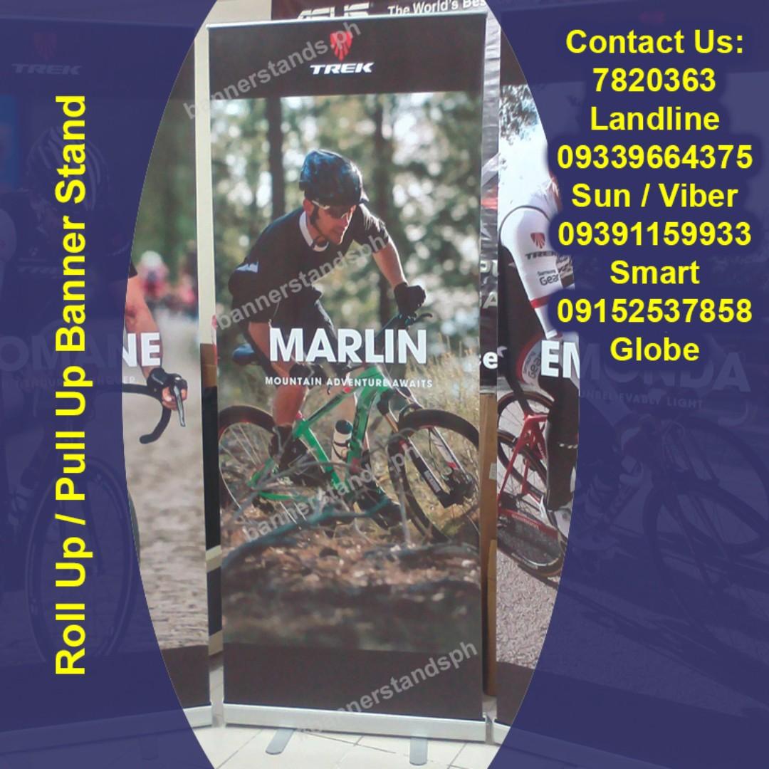 Roll Up Banner Stand Pull Up Tarpaulin Tarp Standee Display Mechanism ...