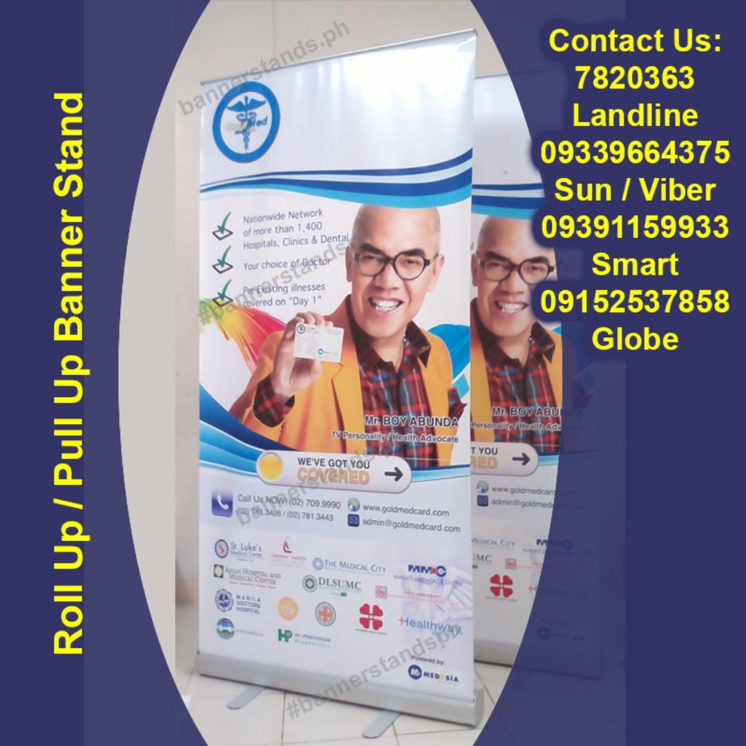 Roll Up Banner Stand Pull Up Tarpaulin Tarp Standee Display Mechanism ...