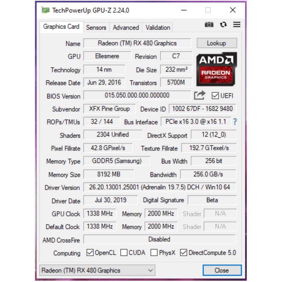 XFX RX 480 GTR Black Edition - 8G, Computers & Tech, Office & Business ...