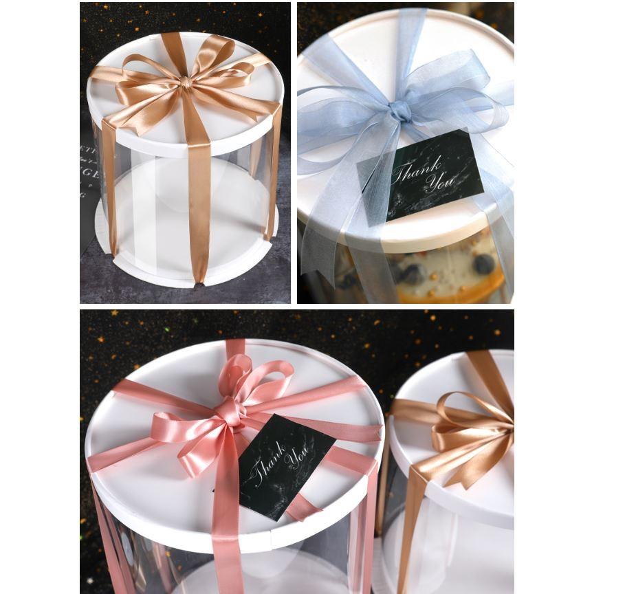8 /10 /12 inch transparent cake box round wedding cake boxes tall high ...