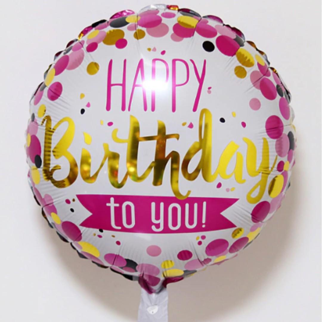 5pcs Happy BIrthday Champagne Wine Balloon Set, Hobbies & Toys ...