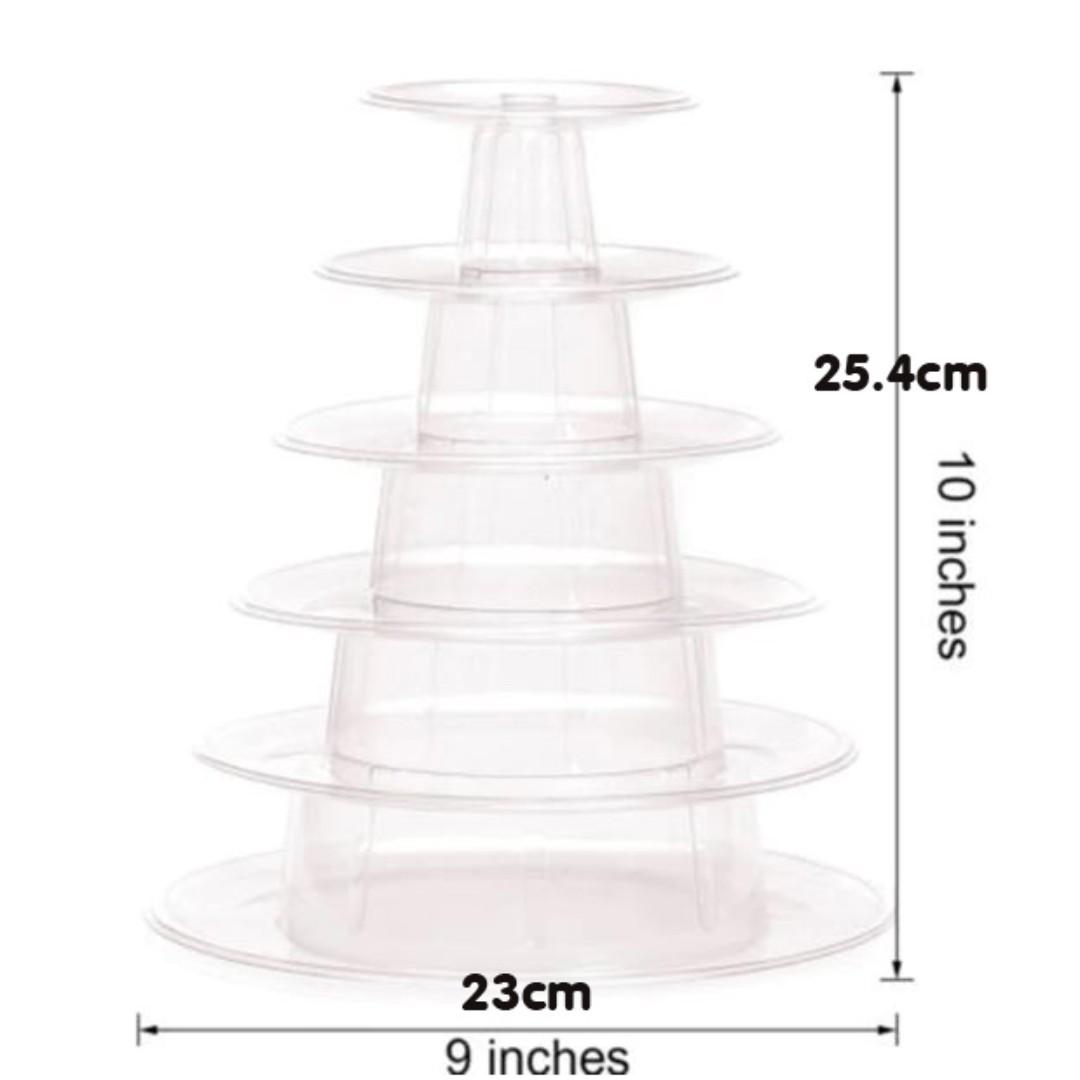 4 / 6 tier macaron display stand macaron tower clear plastic rack ...
