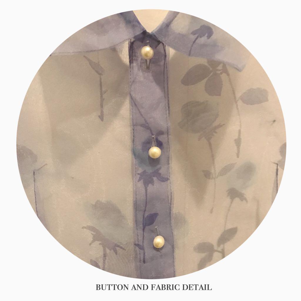 Flowery See Through Top Fesyen Wanita Pakaian Wanita Atasan Di Carousell
