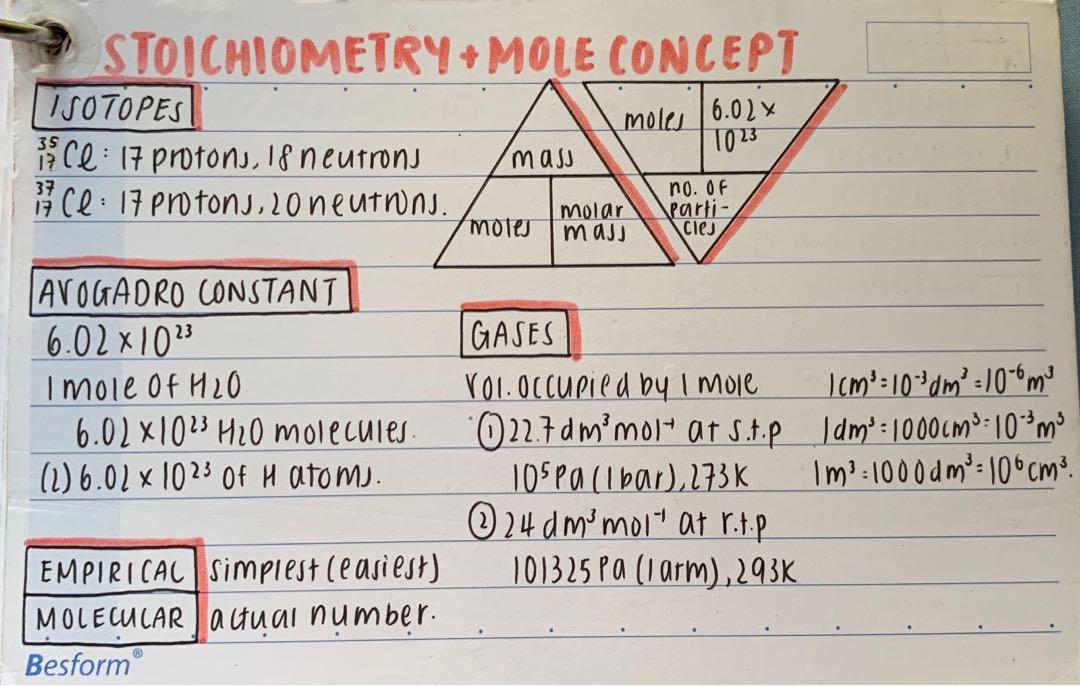 H2 Chemistry Handwritten Notes (flashcards), Hobbies & Toys, Books ...