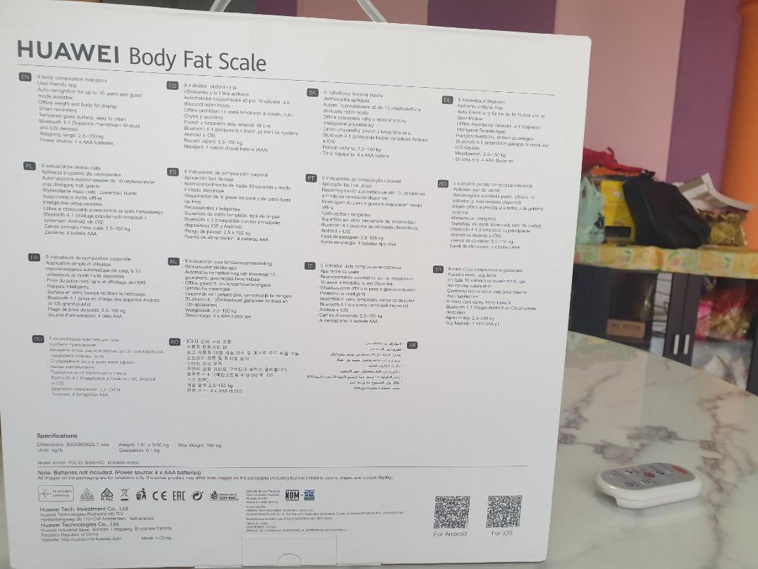 HuaWei Weighing scale, Health & Nutrition, Health Monitors & Weighing ...