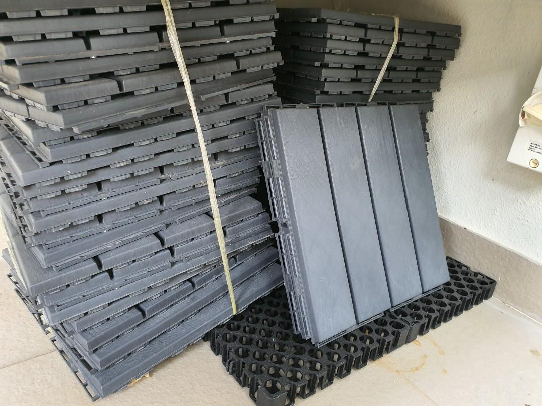 IKEA Runnen Floor Decking Dark Grey, Furniture & Home Living ...