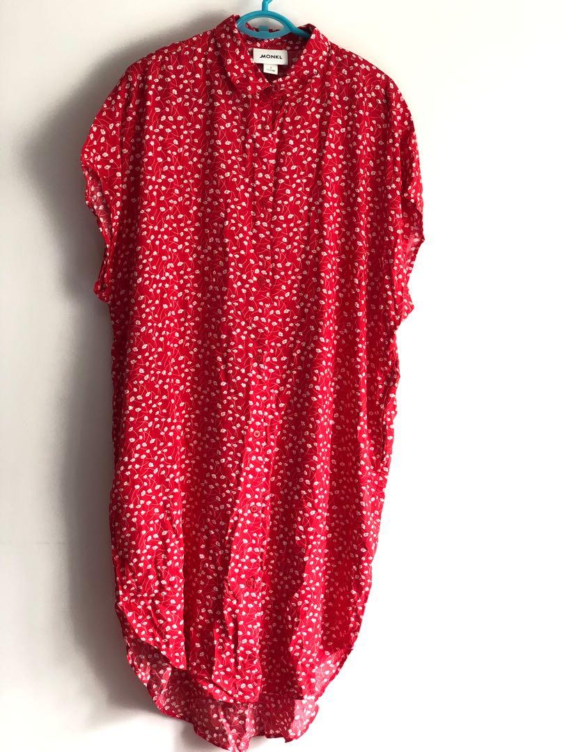 Preloved Original Monki Red Dress for Women, Women's Fashion, Maternity ...