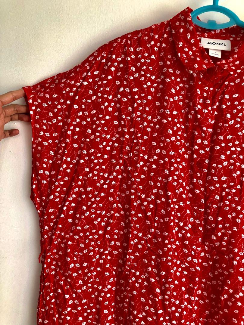 Preloved Original Monki Red Dress for Women, Women's Fashion, Maternity ...
