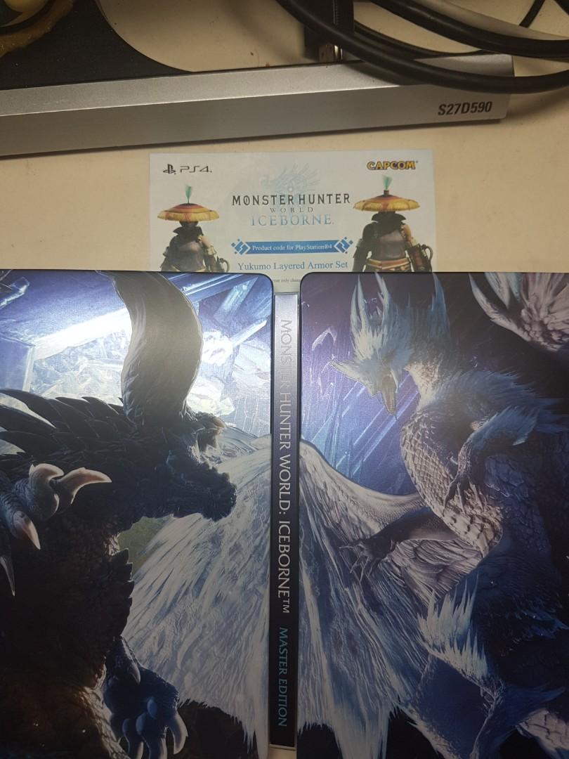 PS4 Monster Hunter Iceborne Steelbook casing + Yukumo Layered Armor set ...
