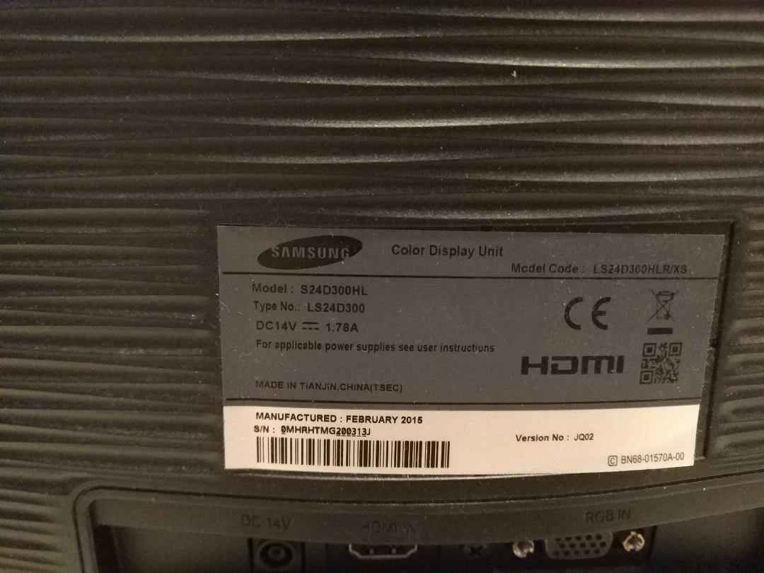 Samsung Monitor. 24", Computers & Tech, Parts & Accessories, Monitor ...